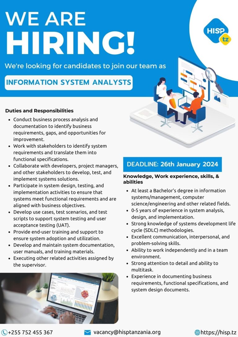 Work with us – HISP Tanzania